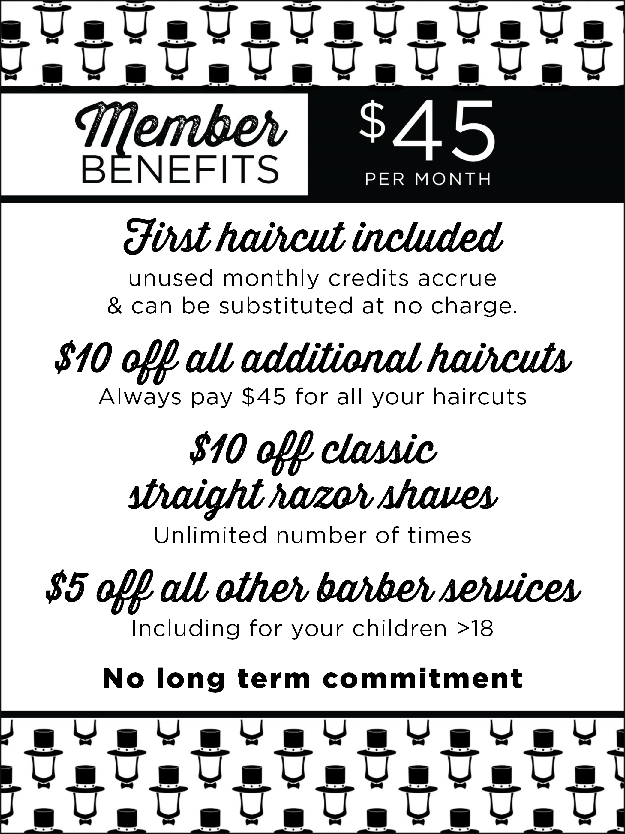 Membership - President's Club Barber Shop